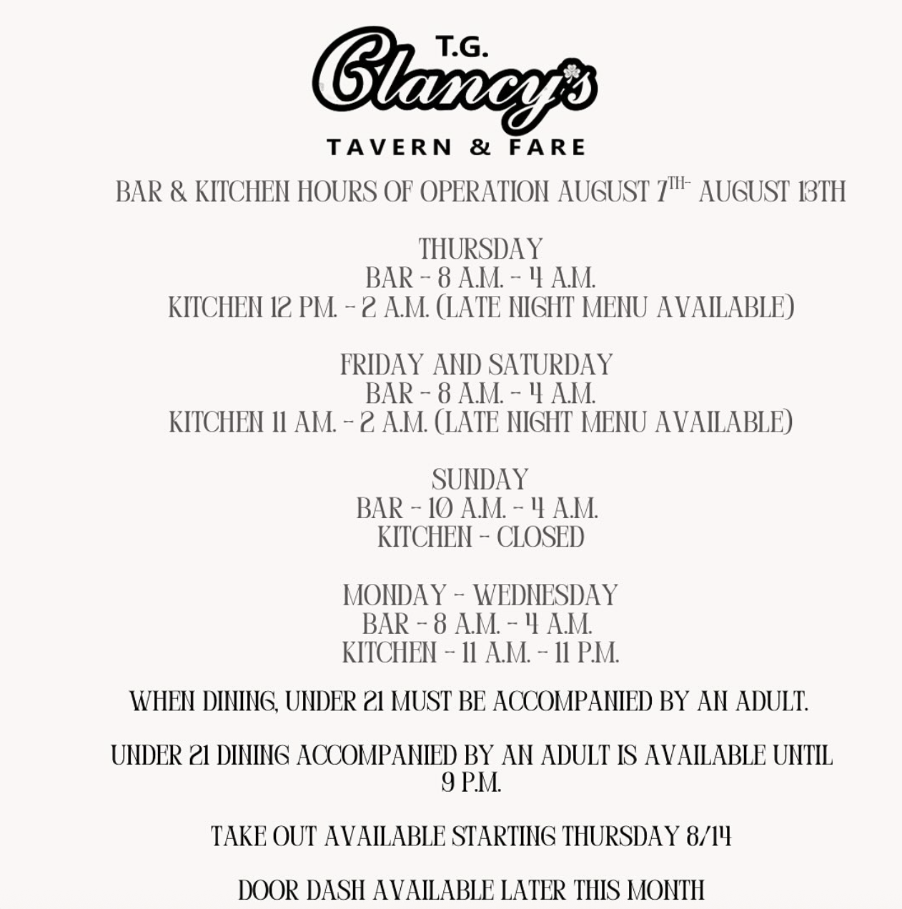 T.G. Clancy’s Tavern & Fare Now Offering Food - Saratoga Living